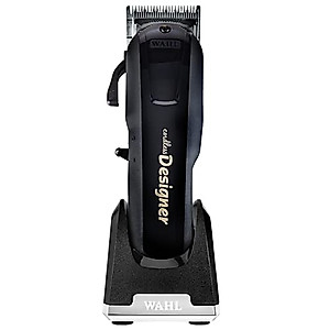 Wahl Professional - Cordless Designer Clipper #8591-90 Minute Run Time - Includes Weighted Cordless Clipper Charging Stand #3801 - for Professional Barbers and Stylists