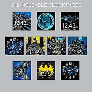 Accutime Kids DC Comics Batman Black Educational Learning Touchscreen Smart Watch Toy for Boys, Girls, Toddlers - Selfie Cam, Learning Games, Alarm, Calculator, Pedometer & More (Model: BAT4740)