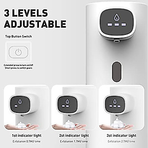 Bertreno Automatic Soap Dispenser, Foaming Soap Dispenser USB Rechargeable Touchless Hand Soap Dispenser with 3 Adjustable Soap Volume for Kitchen Bathroom 300ml