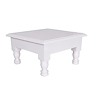 Lalhaveli Hand Painted end Table Wooden Rectangle Shape Puja Article Chowki Bajot Low High Stool (11X11X6 Inch)
