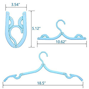 10 Pcs Plastic Travel Hangers - Portable Folding Clothes Hangers Travel Accessories Foldable Clothes Drying Rack for Travel