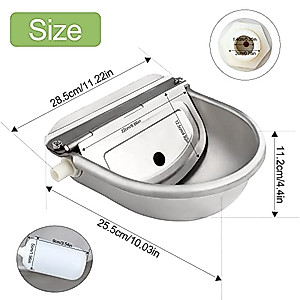 Automatic Waterer Bowl Stainless Steel Drinking Water Bowl Dispenser with Float Valve for Horse Cattle Goat Sheep Dog