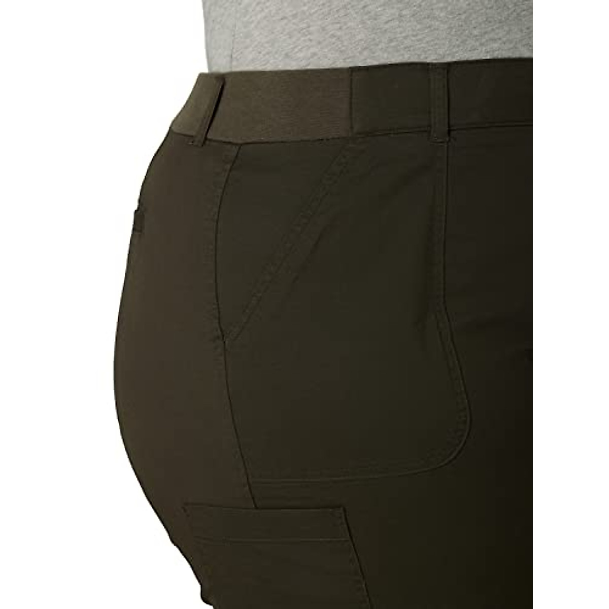 Lee Women's Size Flex-to-Go Mid-Rise Cargo Bermuda Short, Frontier Olive, 24 Plus