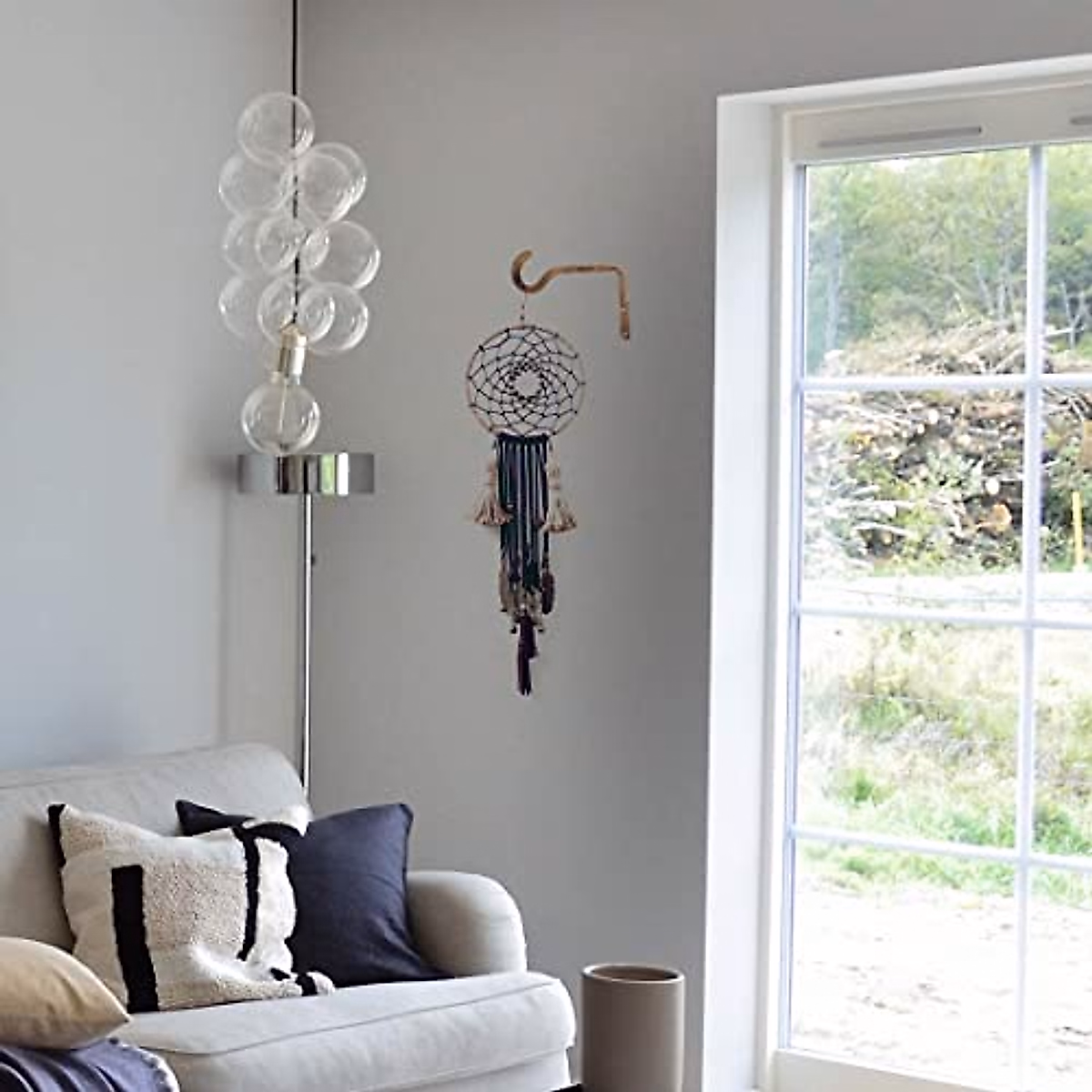 2 Pack 6 Inch Premium Decorative Metal Iron Wall Hook, Rustic Plant Hanger, Indoor Outdoor Gardening Bracket Hook, for Planters, Bird Feeders, Lanterns, Wind Chimes, by RIGHT+LEFT (Coffee)