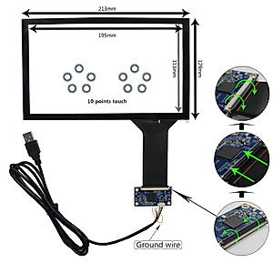 KSOPUERT 8.9" Capacitive Touch Panel VS089TC01-B1,for 8.9 inch 1024x600 16:9 LCD Screen, Support 10 Points Multi-Touch