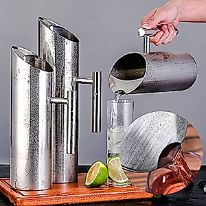 Water Pitcher, Stainless Steel Water PitcherJug Water Jug Cold Drinking Water Pouch Pitcher with Handle for Iced Tea Beverage Carafe(1.5L)