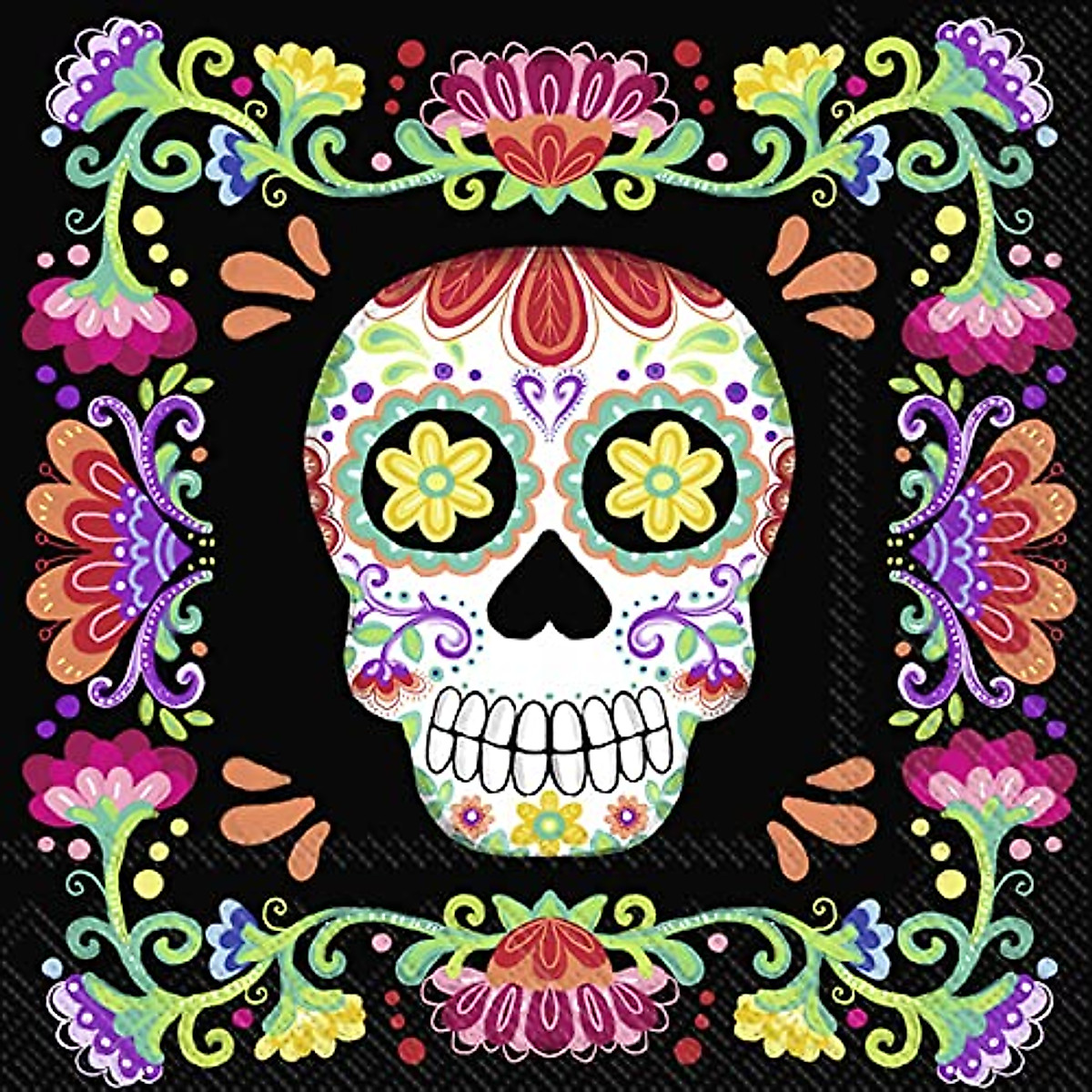 IHR Ideal Home Range Cocktail Napkins Disposable 3-Ply Paper Party Napkin Pack, 5" x 5", No Vida Cantina, 20-Count