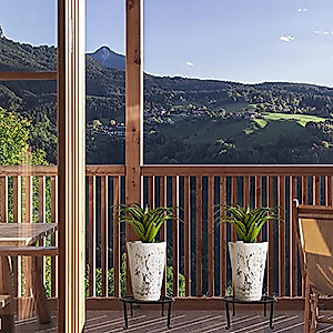 yosager 4 Pack Metal Plant Stands for Flower Pot, Heavy Duty Black Iron Potted Stand Holder, Indoor Outdoor Rustproof Metal Planter Container Round Supports Display Rack for Home & Garden Decor