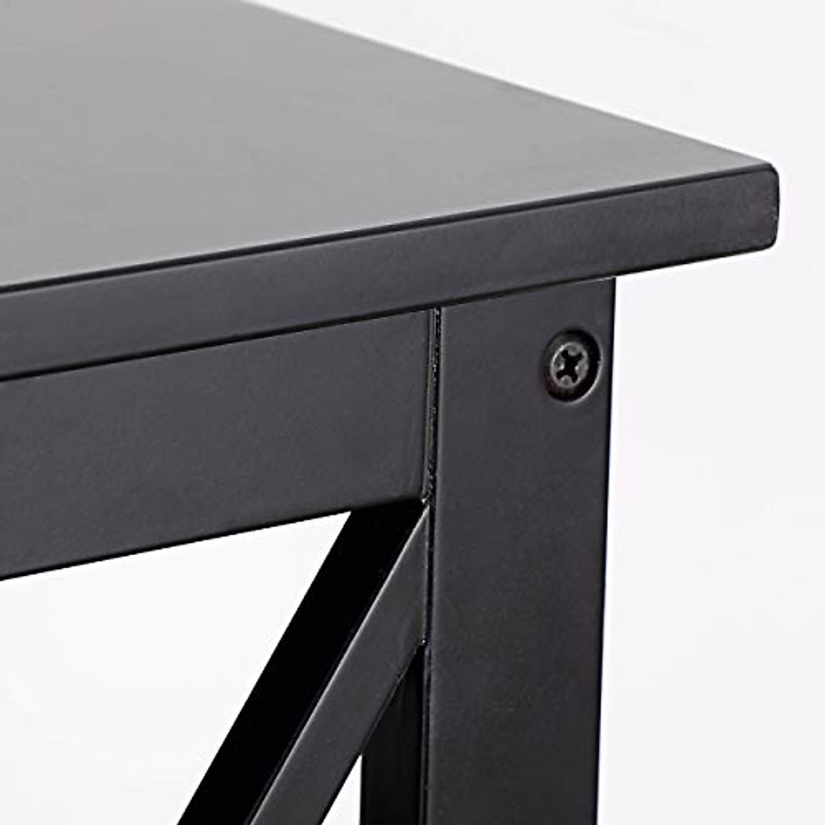 ZENY Nightstand Sofa Side Table End Table with 3-Tier Storage Shelf for Living Room, Bedroom, Office, Apartment, Easy Assembly, Black