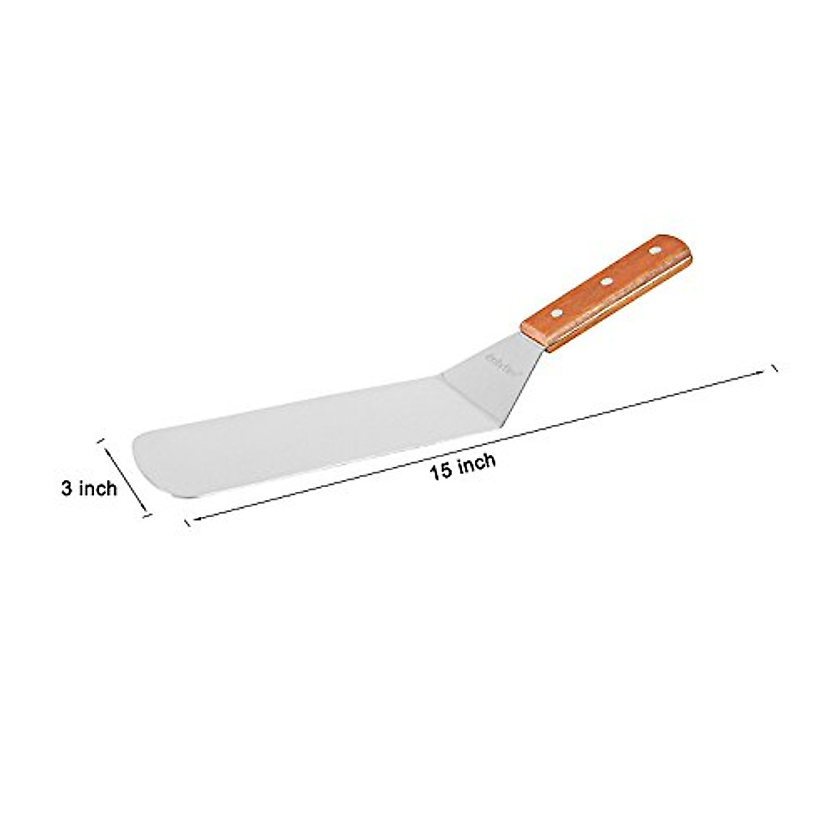 Onlyfire Stainless Steel Scraper Tools and Spatula with Riveted Smooth Wood Handle Fits for Teppanyaki Grills,Griddle, Blackstone Grill, Pizza Stone/Peel, Camp Chef Flat Top Grill and Other
