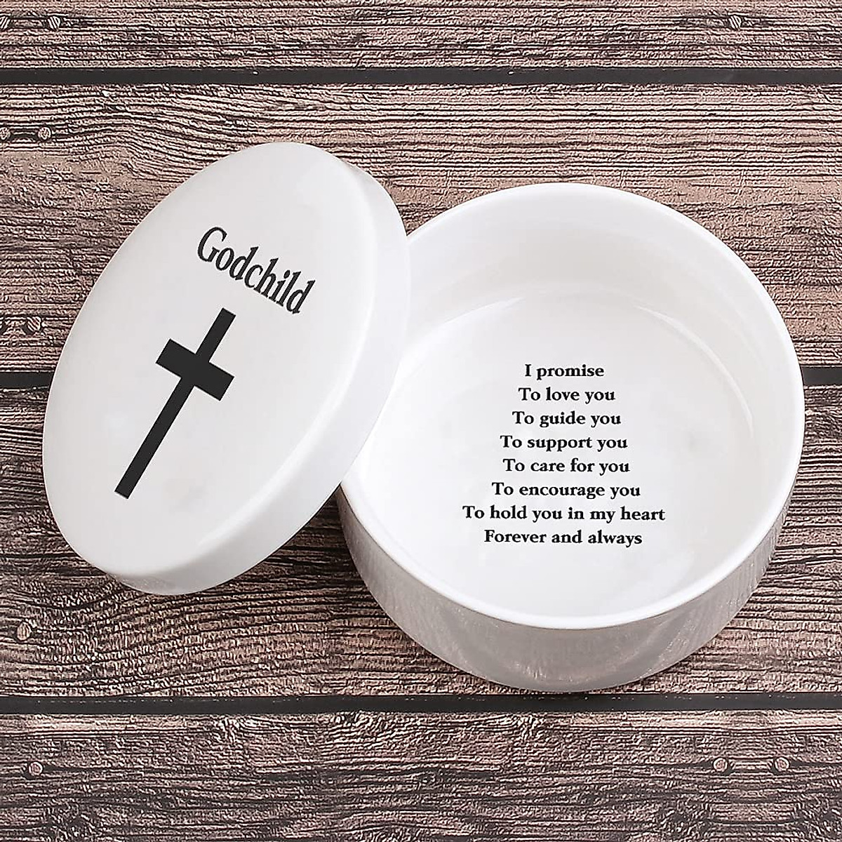 Baby Baptism/Dedication/Christening Keepsake Baptism Gift for Boy Girl from Godparents, Precious Moments Girl Boy With Praying Cross, Godchild, Baptism, Baby Shower, Godchild Christmas from Godmother