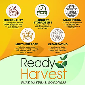 Ready Harvest - Freeze Dried Whole Foods for Emergency Food Storage, Camping Supplies, and Survival Kits | Sealed Fresh in #10 Can | 30 Year Shelf Life | 1 Can | Mushrooms