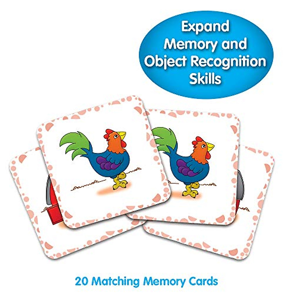 The Learning Journey My First Memory Game - Farm Memory - 20 Card Matching Memory Game - Educational Toddler Gifts for Boys & Girls Ages 2 and Up - Award Winning Learning Toy, Multi