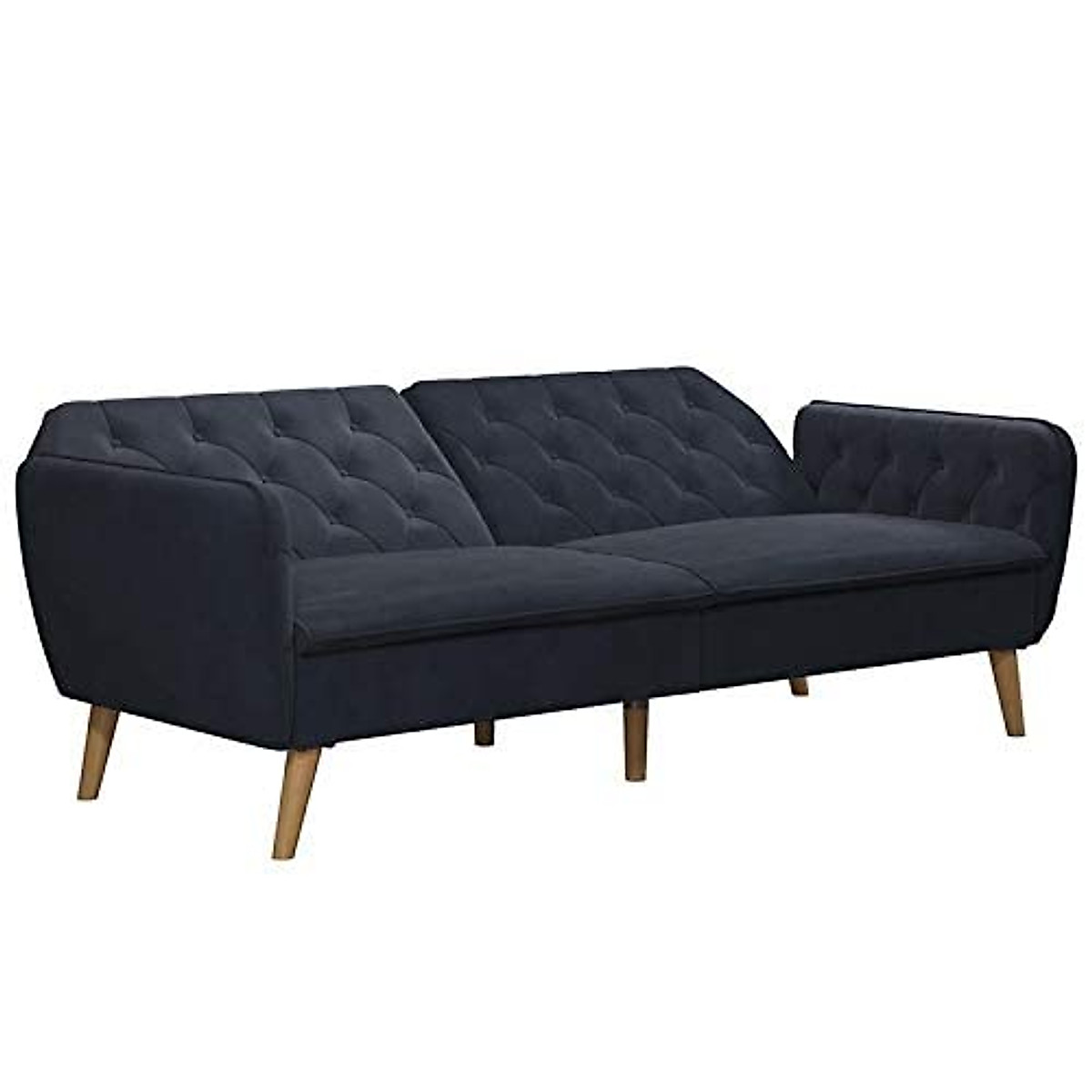 Novogratz Tallulah Memory Foam Futon, Blue Velvet,Width: 83",Depth: 33.5",Height: 32.5",2144679N