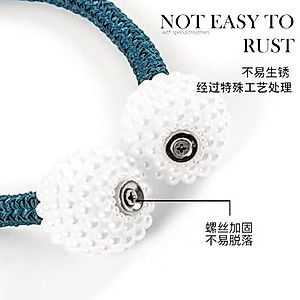 YangMeng Window Strong Magnetic Curtain Tiebacks Outdoor Curtain tiebacks for Patio- Pearl Ball Tie Backs for Curtains Thin or Thick Home&Office Window Draperies (F, 2PC)