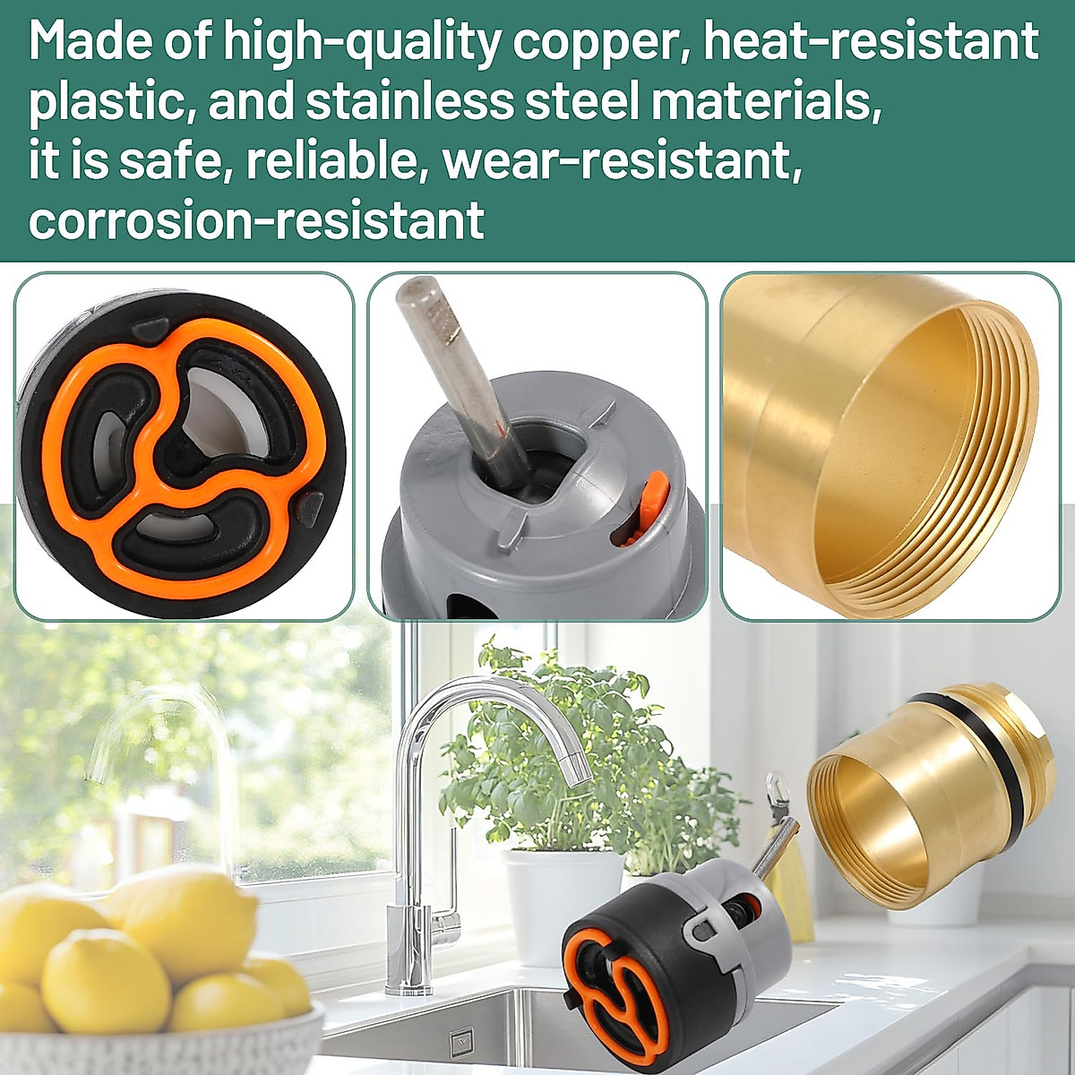 RP50587 Cartridge and RP51503 Bonnet Nut Faucet Valve Kit for Delta for DST Single Handle Kitchen and Lavatory Shower Faucets 36mm Motion Cartridge