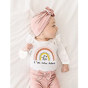 WIQI baby girl clothes newborn girl clothes baby girl outfit new born clothes baby girl long sleeve rainbow romper baby girls' clothing pink pants fall winter newborn girl outfits