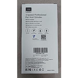 Casfuy Dog Nail Grinder Upgraded - Professional 2-Speed Electric Rechargeable Pet Nail Trimmer Painless Paws Grooming & Smoothing for Small Medium Large Dogs & Cats (Dark Blue)