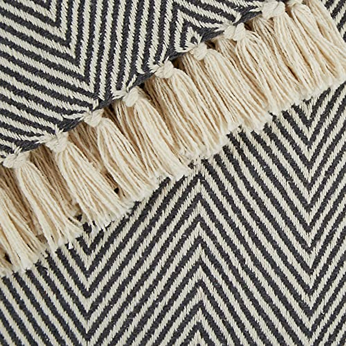 DII Rustic Farmhouse Cotton Chevron Blanket Throw with Fringe for Chair, Couch, Picnic, Camping, Beach, & Everyday Use, 50 x 60 - Urban Chevron Mineral