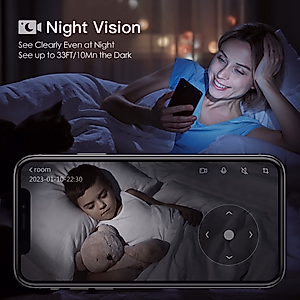 Menggood 2.5K HD Indoor Camera with SD Card-Black