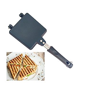 Gas Toaster Sandwich Maker Double Sided Grill Frying Pan Double-Sided Multi function Fry Pan Sandwich Toaster Breakfast Maker Grilled Sandwich Panini Maker Hand Toaster