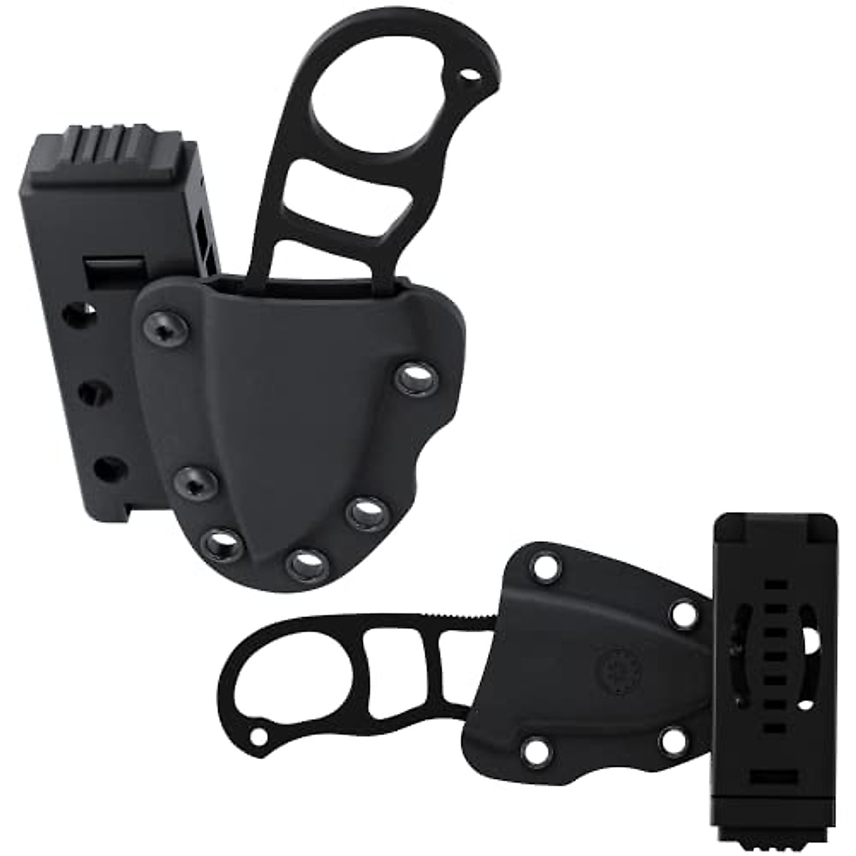 Off-Grid Knives - Compact EDC Fixed Blade Knife with Cryo D2 Steel, Paracord Rope, Neck Knife, Belt Clip, Scout & Vertical Carry, Kydex Sheath (Blackout)