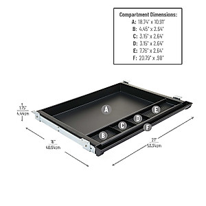 Mind Reader Anchor Collection, Undermount Keyboard Tray and Organizer, Black