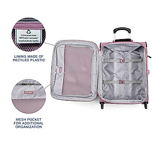 Travelpro Maxlite 5 Softside Expandable Upright 2 Wheel Carry on Luggage, Lightweight Suitcase, Men and Women, Orchid Pink Purple, Carry On 20-Inch