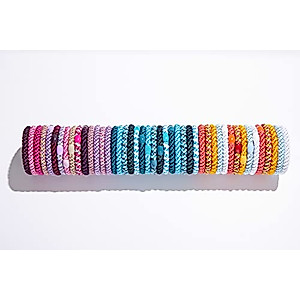L. Erickson Grab & Go Ponytail Holders, Bejeweled, Set of Fifteen - Exceptionally Secure with Gentle Hold