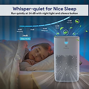Air Purifier for Home Large Room, Bagotte 4-in-1 H13 HEPA Filter Air Purifier up to 1725 ft² in 60 Min, 24dB Quiet 4 Speeds 6 watts Sleep Mode Energy Saving, Remove 99.97% Dust Smoke Odor Ozone Free