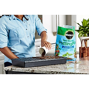 Miracle-Gro Seed Starting Potting Mix, Enriched with Plant Food, For Starting Seeds or Cuttings in Containers, 8 qt., 3-Pack