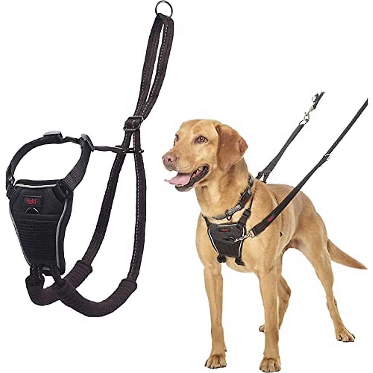 HALTI No Pull Harness Size Medium, Bestselling Professional Dog Harness to Stop Pulling on The Lead, Easy to Use, Anti-Pull Training Aid, Adjustable, Reflective and Breathable, for Medium Dogs Black
