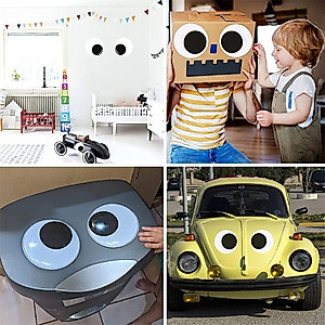 Giant Wiggle Eyes - Large Sticky Eyes for Party Decorations and DIY Craft Projects - Self Adhesive - Suitable for Refrigerator Doors, Lawns, Cars (50mm)