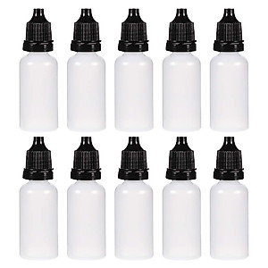 uxcell Plastic Dropper Bottles, 15ml/0.5 oz Empty Squeezable Dropper Bottle with Cap, Black, Pack of 20
