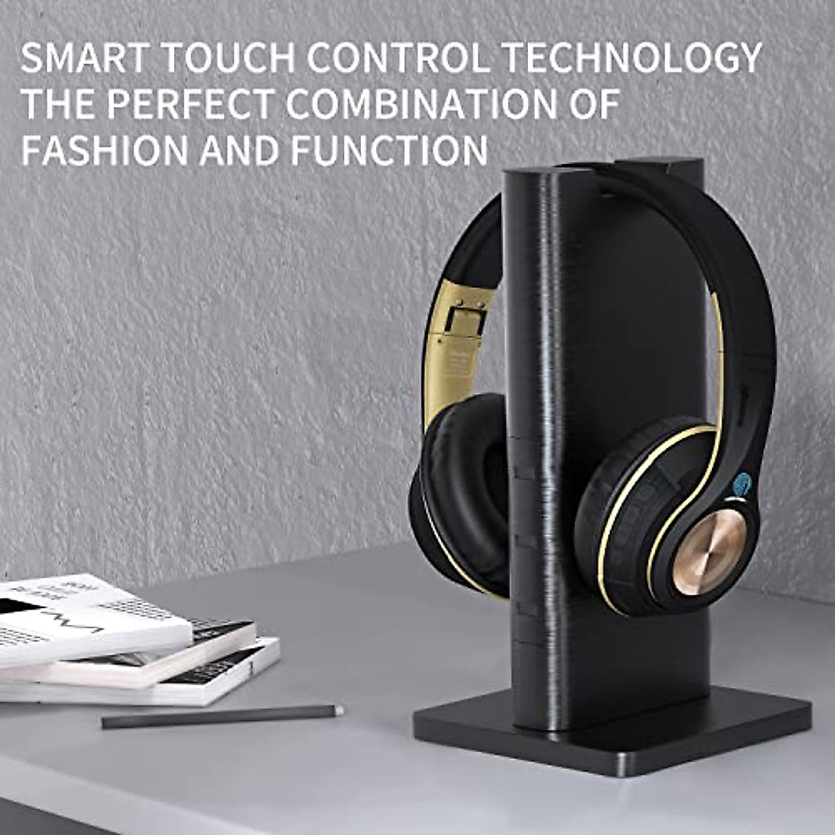 Riwbox TX8 Bluetooth Headphones, Over Ear Headphones, HiFi Stereo, with Touch Control and mic, Soft Earmuffs/Foldable/SD/TF, 40H Playtime, for iPhone and Android, Great for Music/OFC/Tour/Gym/Game