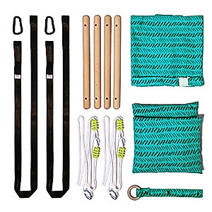 Secure Canvas Baby Swing with Safety Belt, Wooden Hanging Swing Seat Chair - Indoor Outdoor, Baby Hammock Swing for Infant and Toddler (Bright Green)