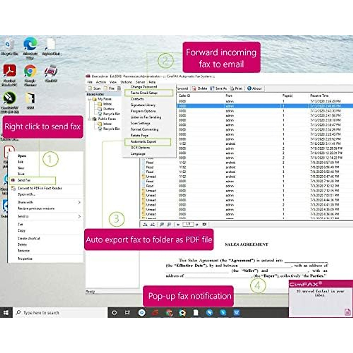 CimFAX A5 Paperless Fax Machine Send Fax from PC/Mobile Phone via Fax Line 24/7 Anytime Anywhere Fax Remotely Fax Server 5 Users Fax2email