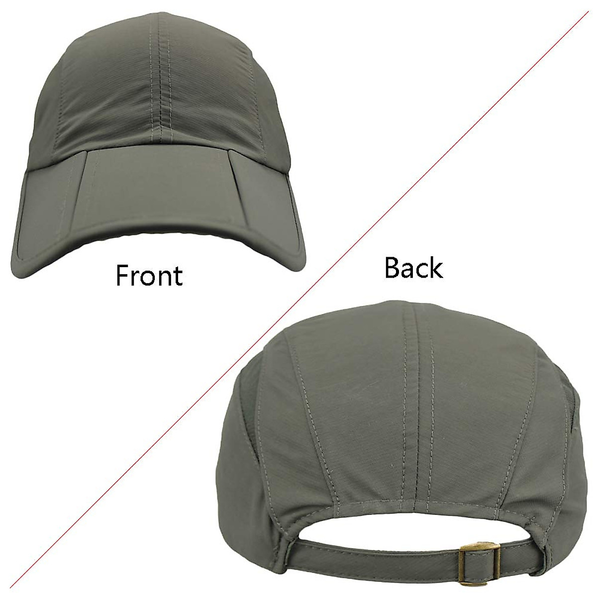 Foldable UPF 50+ Sun Protection Portable Hats Quick Dry Baseball Cap Adjustable Outdoor Sports Hat for Men, Women (Black)