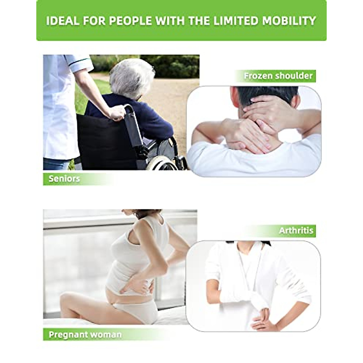 Fanwer 27.5" Back Scrubber for Shower,Back Brush with Long Hnadle for Shower,Shower body Scrubber-Shower Bath Brush for Limited Mobility Men Women