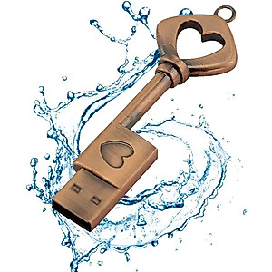 128GB USB 2.0 Flash Drive Metal Heart Key Ring Shape Waterproof Keychain USB Pen Drive Memory Stick Thumb Drives Pendrive