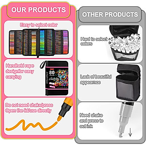 Oficrafted 80 Colors Acrylic Paint Pens, Premium Acrylic Paint Markers, Paint Pens & Paint Markers for Wood, Canvas, Rock Painting, Stone Surfaces,DIY Crafts Making