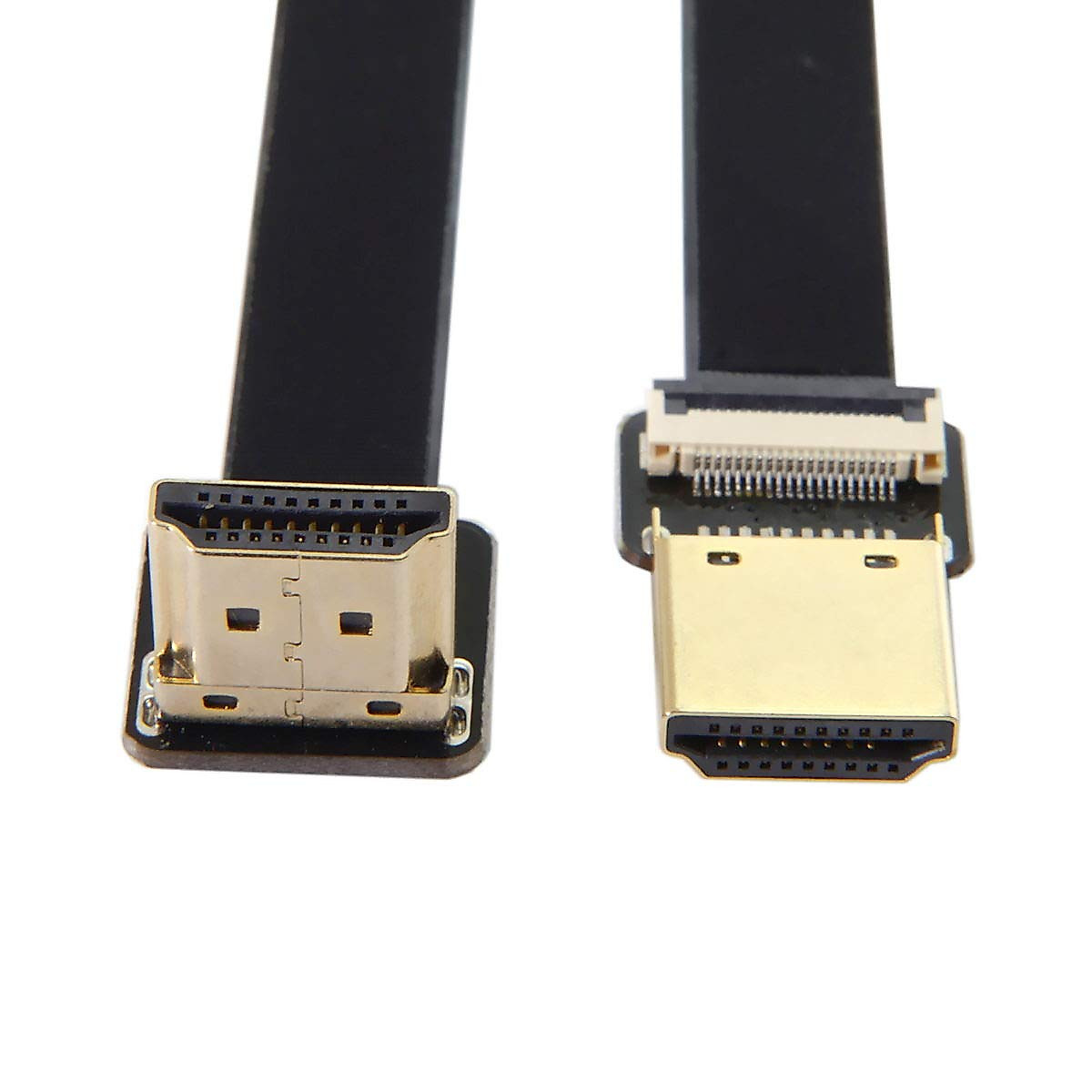 JSER CYFPV FPV HDMI Male to Up Angled 90D HDMI Male HDTV FPC Flat Cable for FPV HDTV Multicopter Aerial Photography (0.5m)