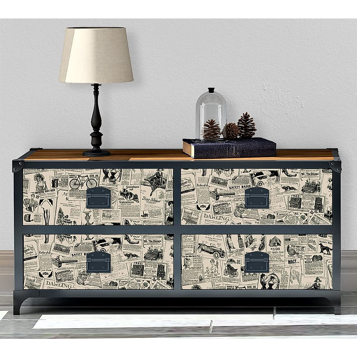 JZ Home Vintage Newspaper Contact Paper - Peel & Stick Wallpaper