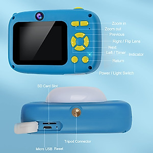 Kids Camera Toys for 4-8 Year Old Boys, Selfie Camera for Kids for Boys Age 3-6,Kids Time Lapse Camera with 32G Memory Card by Elimiic (Navy)