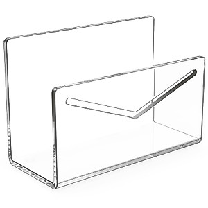 FUCDTEFC Acrylic Mail Holder, Clear Acrylic File Letter Organizer, Vertical Envelope Mail Holder for Desk, Lightweight Countertop Bill Holding Sorter Letter Invoice Stand for Home Office School
