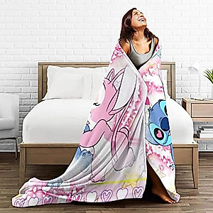 SOMNY Cartoon Blanket Air Conditioner Blanket Ultra-Soft Micro Fleece Blanket for Couch Bed Car Warm Plush Throw Blanket Suitable for All Season 50''X40'', Pink
