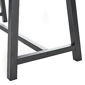 GDFStudio Outdoor Acacia Wood Dining Table, Sandblasted Light Gray