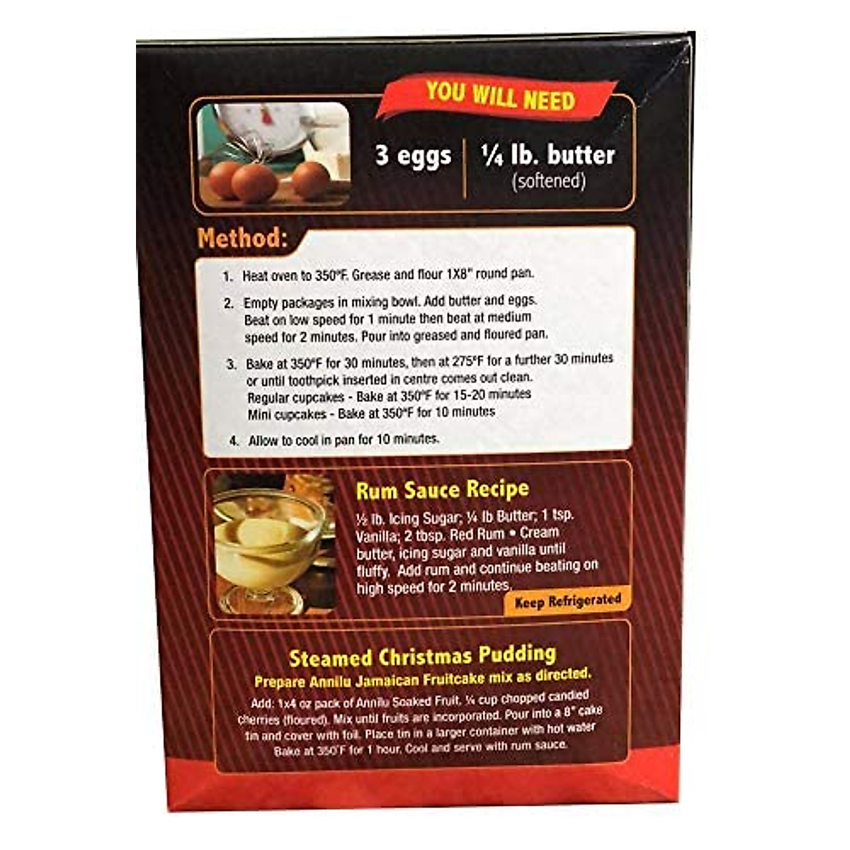Jamaican Fruit Cake Mix - Annilu 1.7 Lb - Product of Jamaican