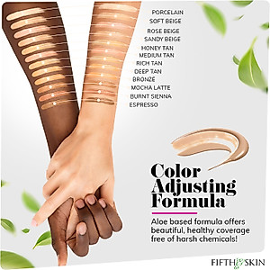 Fifth & Skin: Better’n Ur Skin Liquid Foundation (SOFT BEIGE) - Natural, Organic, Vegan, Cruelty-Free - Gluten-Free Beauty with Buildable Coverage and Palm-Free Luxury - 1 oz