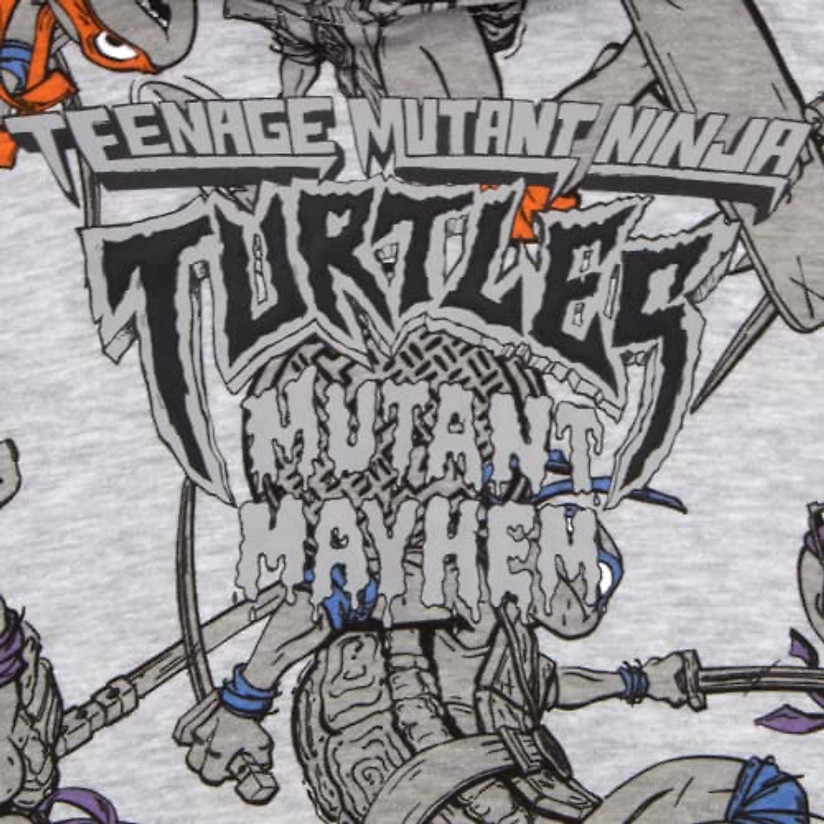 Nickelodeon Teenage Mutant Ninja Turtles Mutant Mayhem Pullover Hoodie for Kids and Toddlers (Size 5/6, Grey)